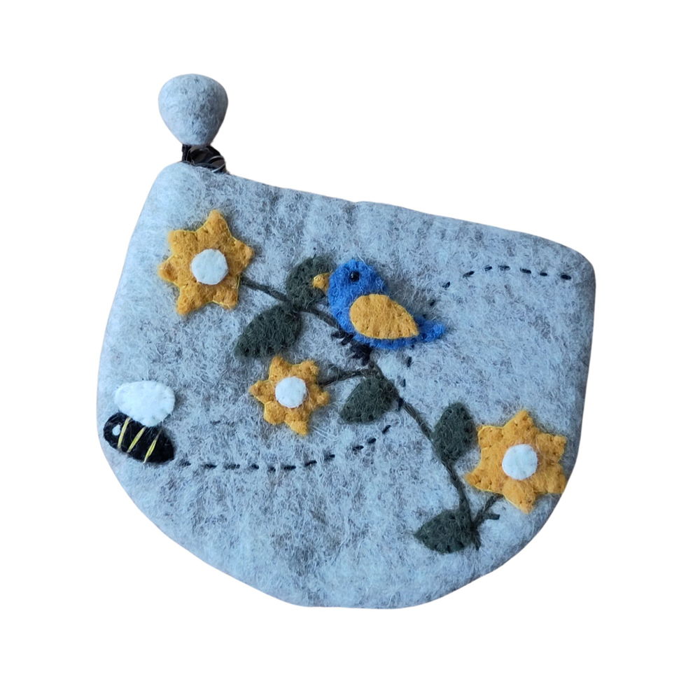Bee purse - bee and bird - Koseli