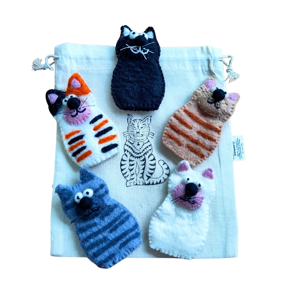 Bag of finger puppets - cats - Koseli